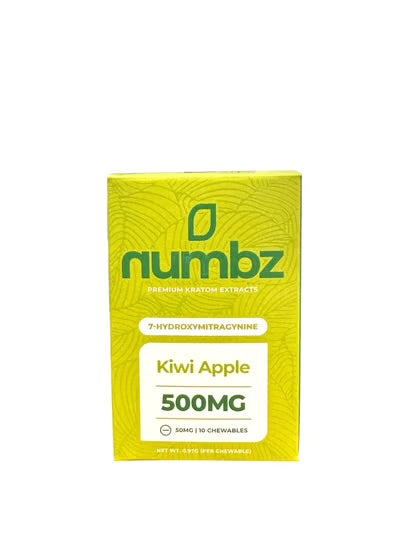 Numbz 7-Hydroxymitragynine Kiwi Apple 500MG Chewable Tablets – Mushy Bros